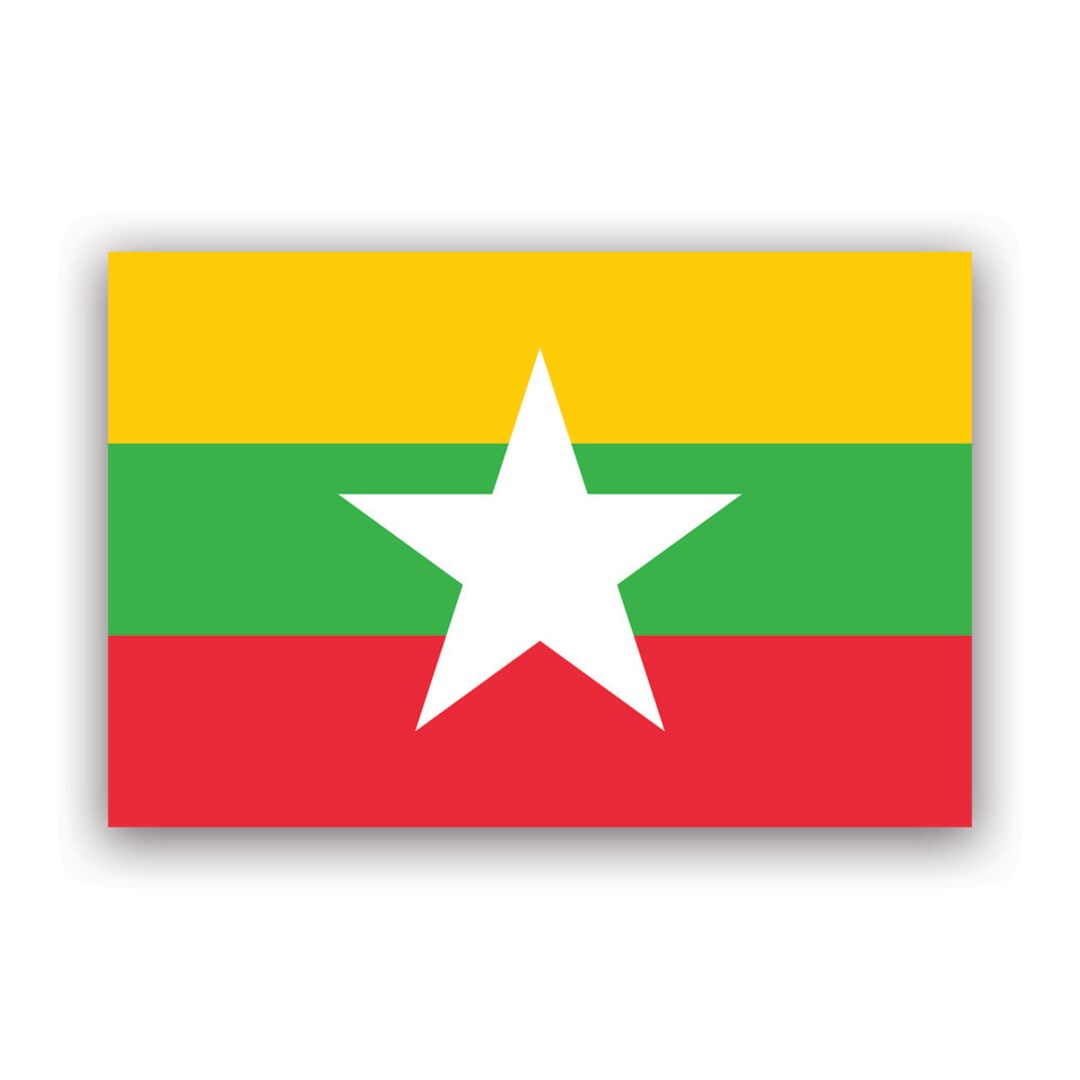 Burmese Flag Sticker Decal American Made UV Protected Burma Mmr Mm - Etsy