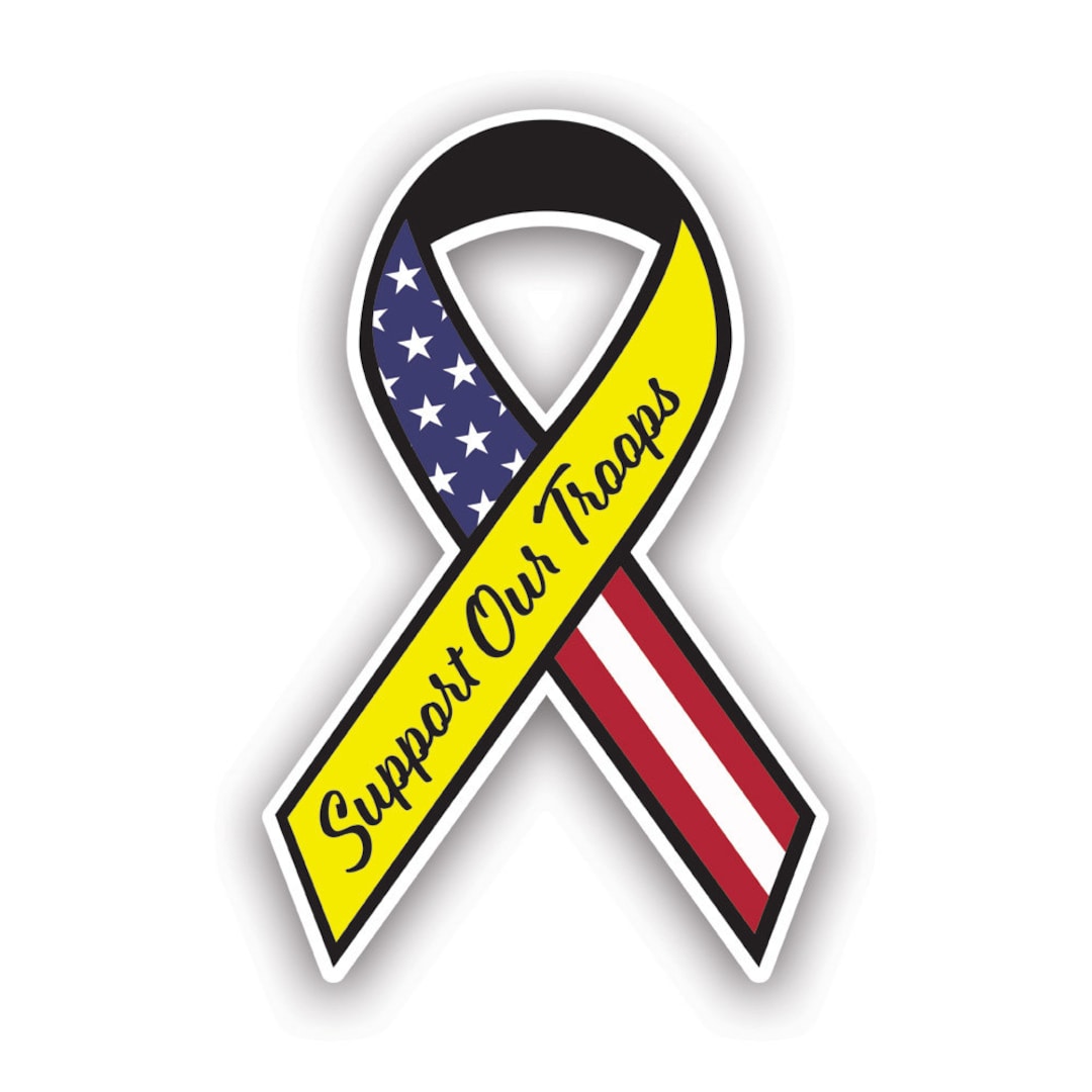 Support Our Troops Ribbon Sticker - Decal - American Made - UV ...