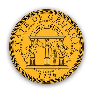 Georgia State Seal Sticker - Decal - American Made - UV Protected State ...