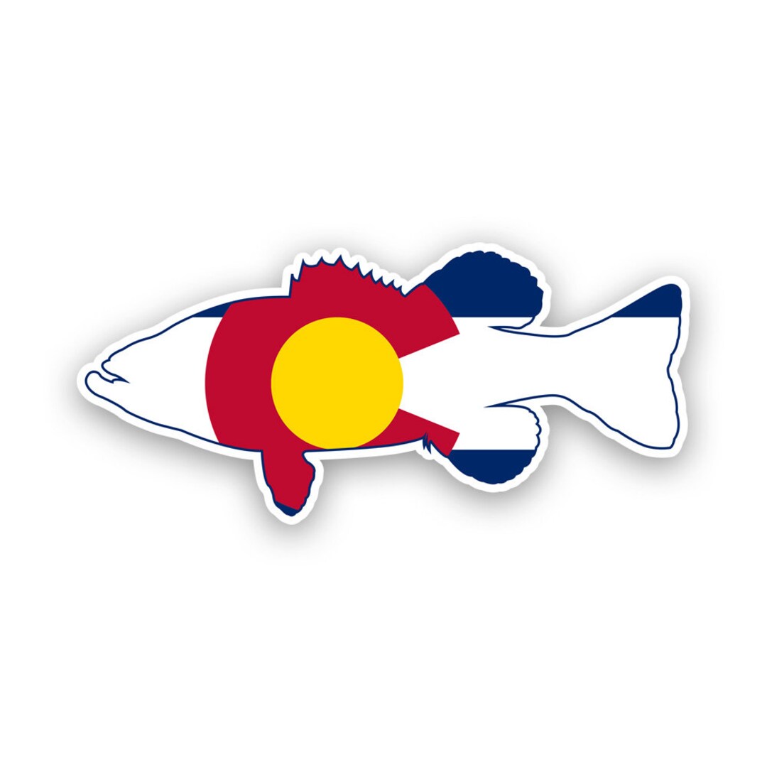 Colorado Bass Flag Sticker - Decal - American Made - UV Protected ...