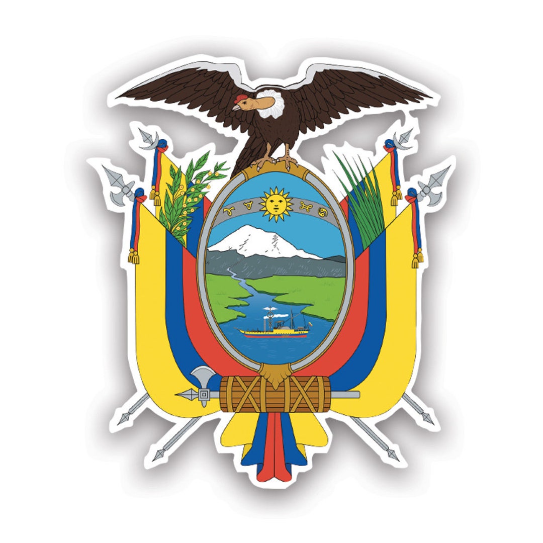Ecuadorian Coat of Arms Sticker Decal American Made UV Protected ...