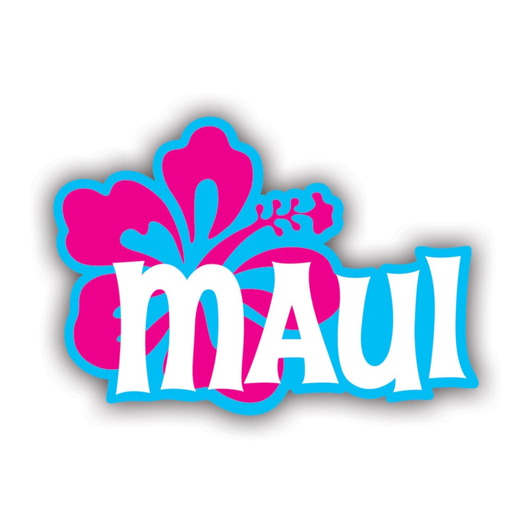 Hawaii Hibiscus Maui Sticker - Decal - American Made - UV Protected ...