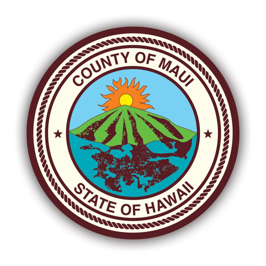 County of Maui Sticker - Decal - American Made - UV Protected - Hawaii ...