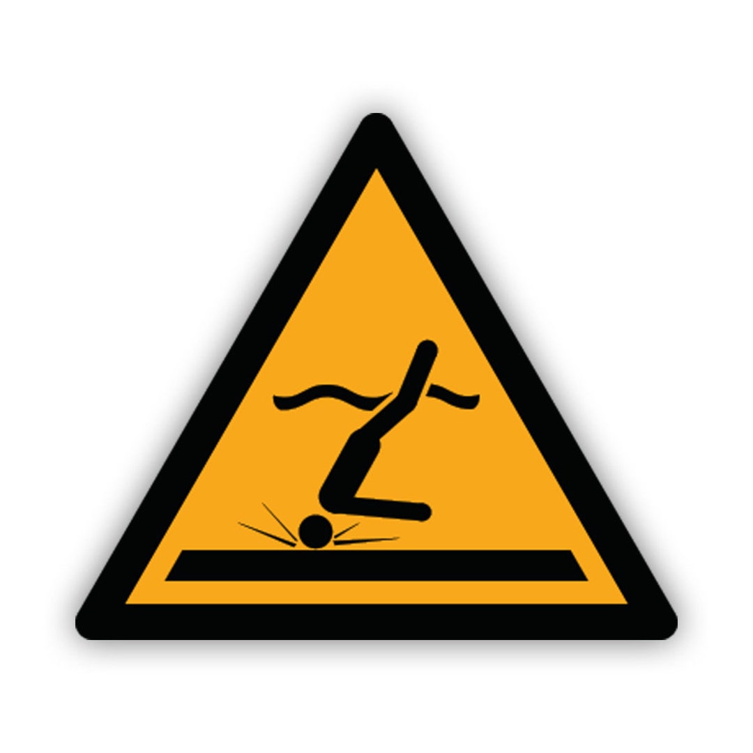 W048 Shallow Water Sticker Decal American Made UV Protected Iso 7010 3864 Hazard Safety Signs - Etsy