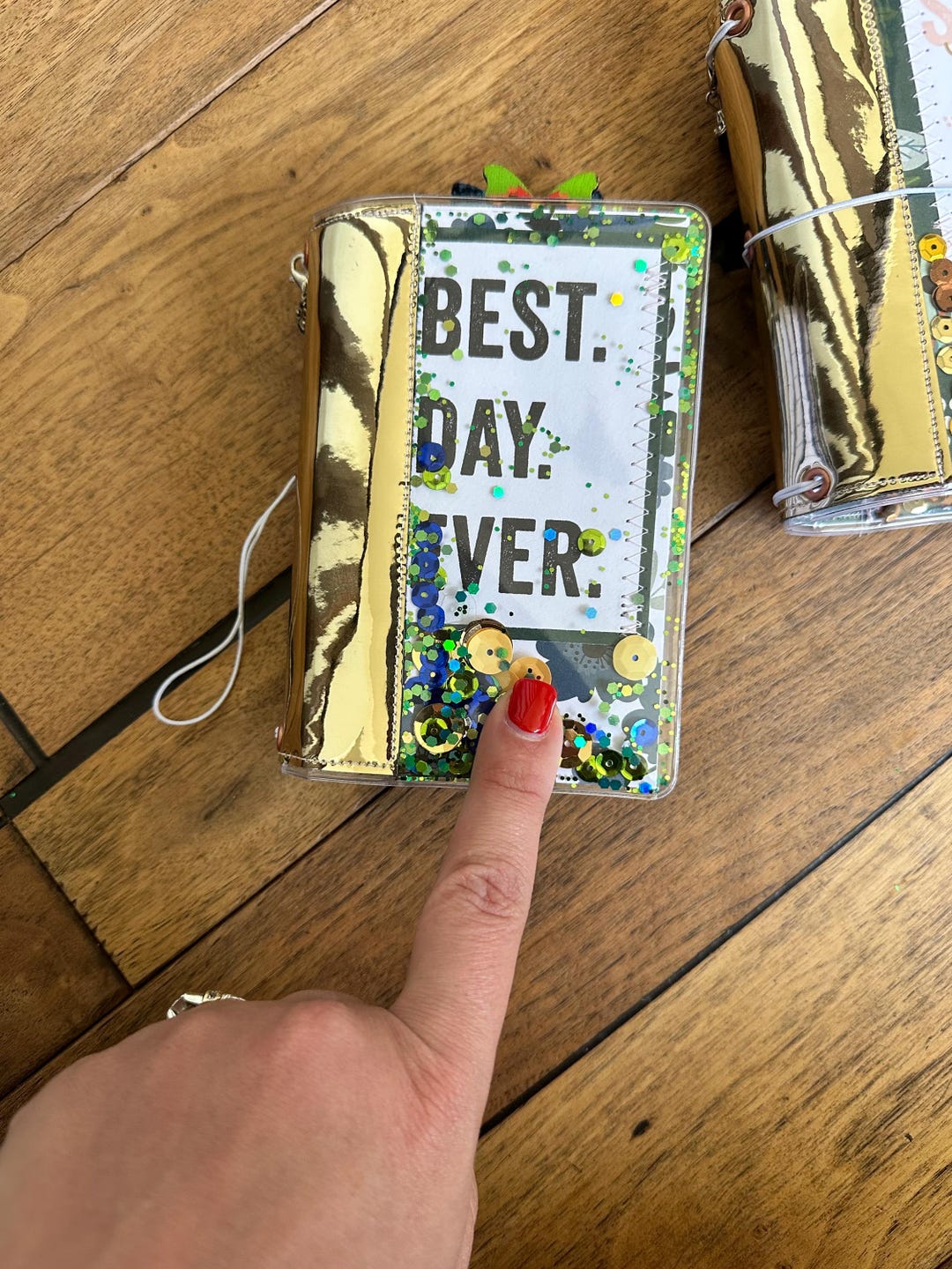 Gold Spine Shaker Travelers Notebook Handmade Journal Tn Shaker Faux ...