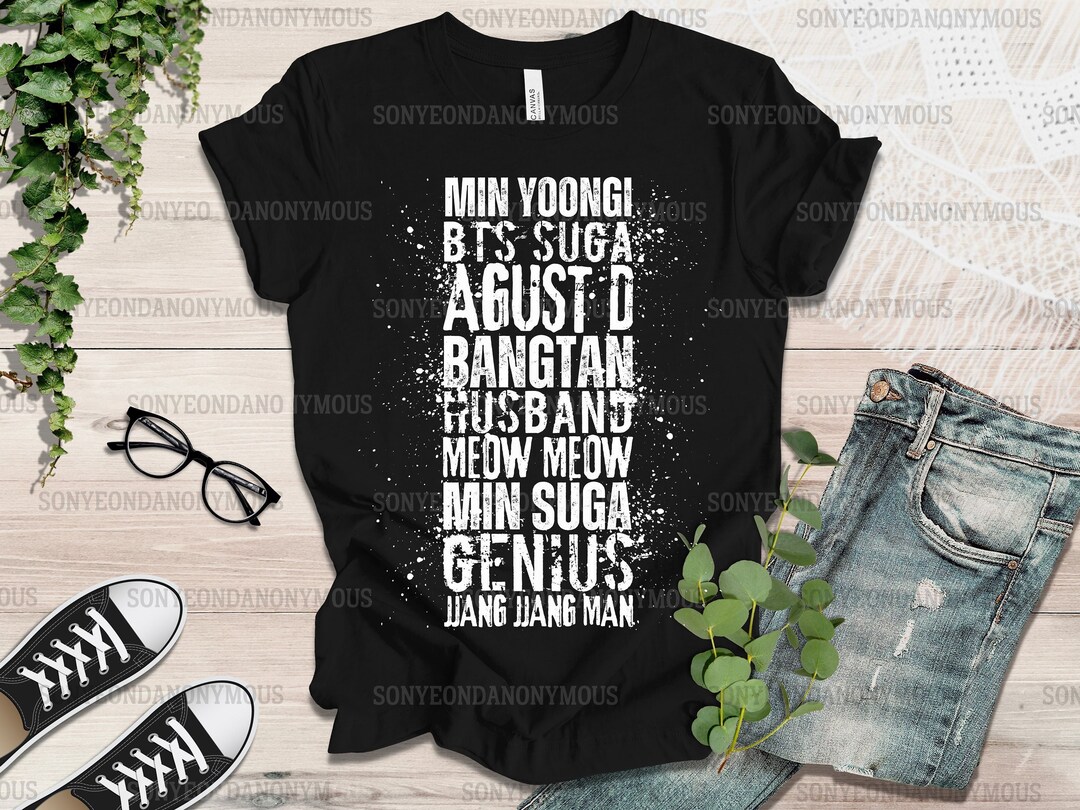 Min Yoongi Suga Agust D Nicknames T-shirt: BTS Bias Fan Tee - Etsy