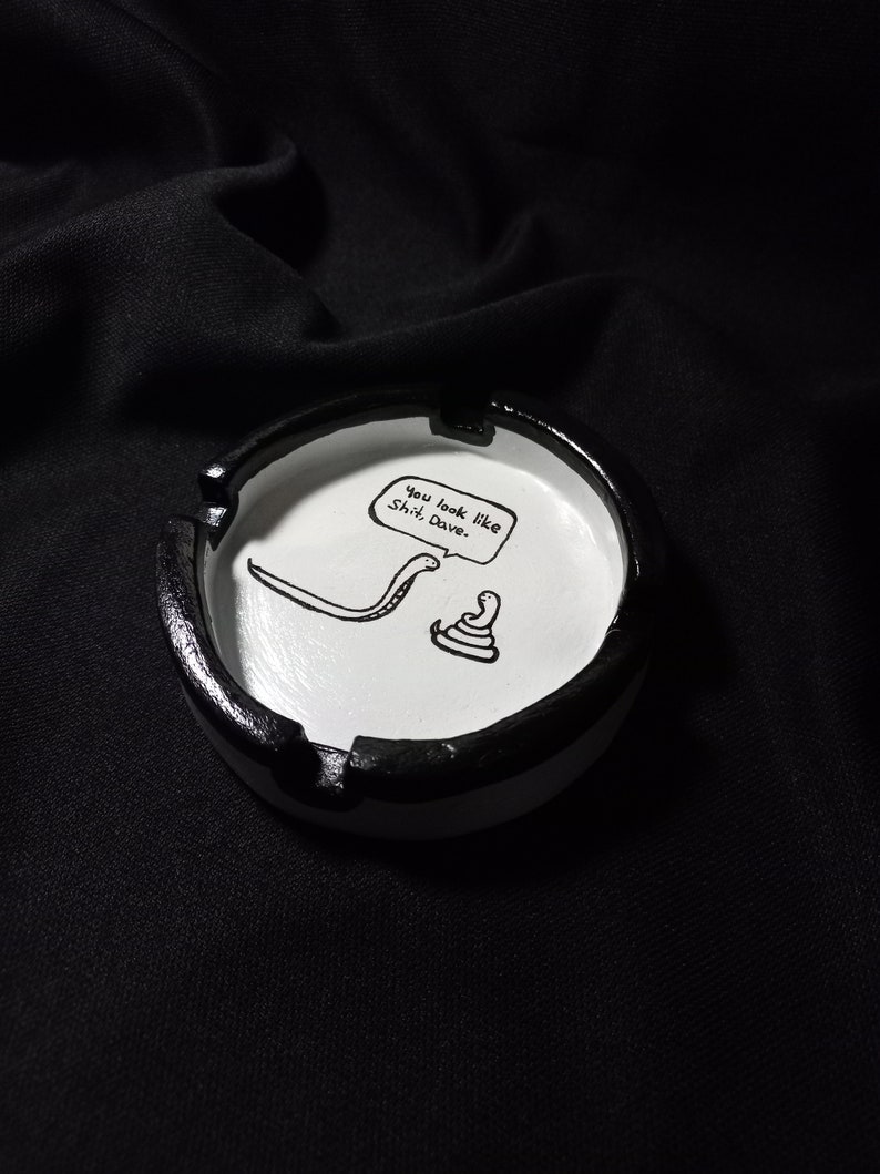 Handmade Ashtray Snake, Cute Ashtray, Hand Painted Caricature, Fun ...