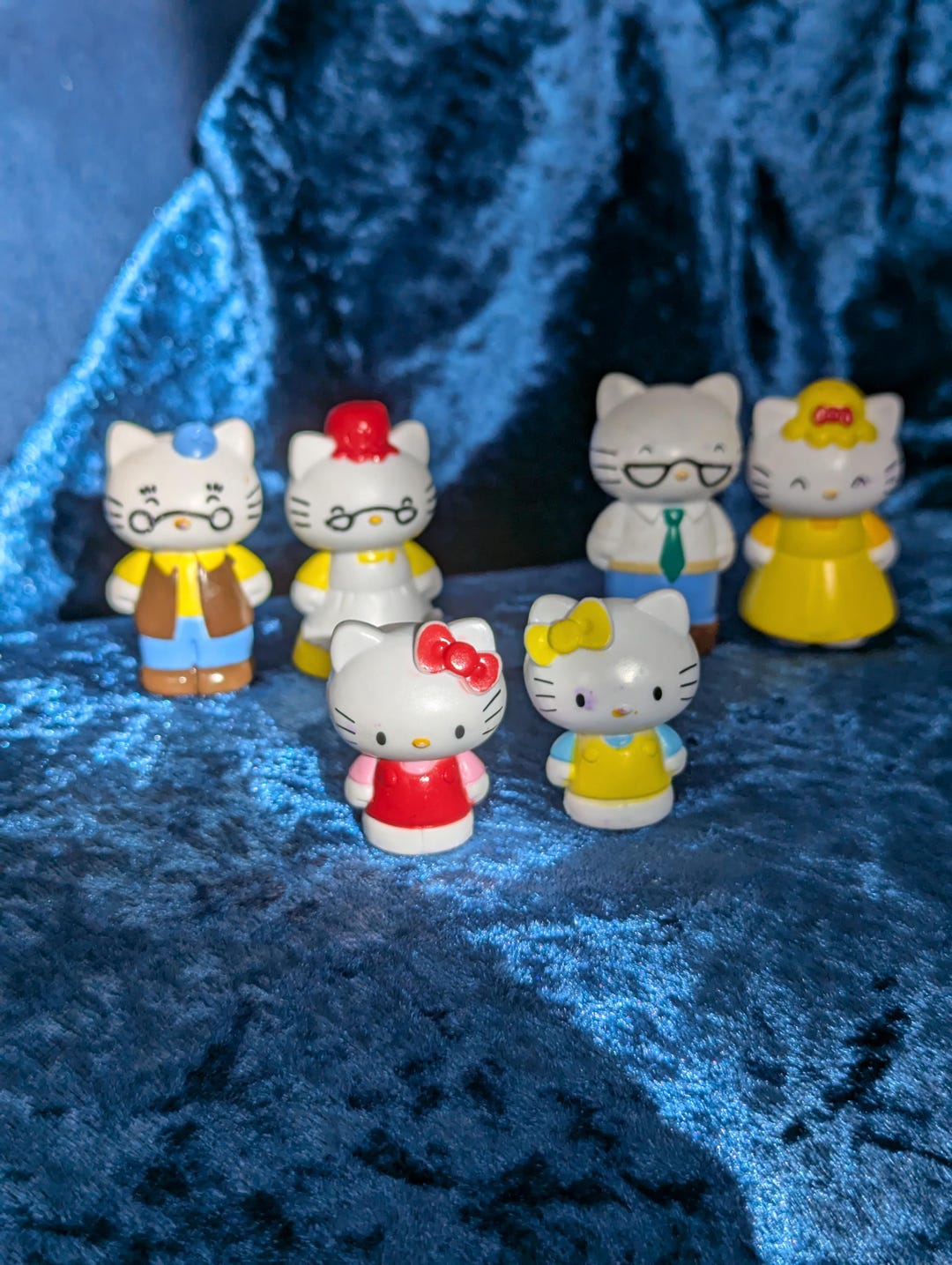 Vintage Fuzzy Hello Kitty Miniature Figures With Mimi, Fifi and Hello ...