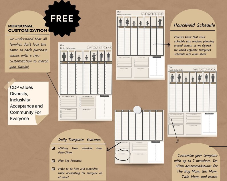 NEW! Modern Mom Planner and Agenda| Family Planner| Instant Digital ...