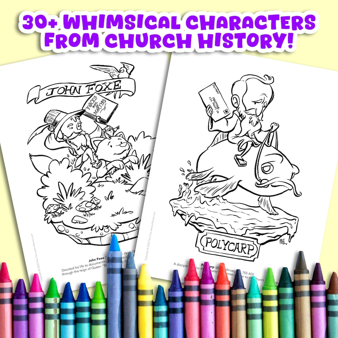 Church History Coloring Pages for Homeschool Teachers and Sunday School ...