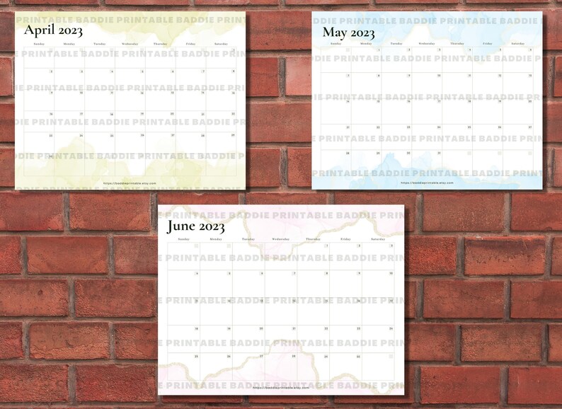2023 Monthly Calendar Girly Calendar Planner PDF/JPG - Etsy