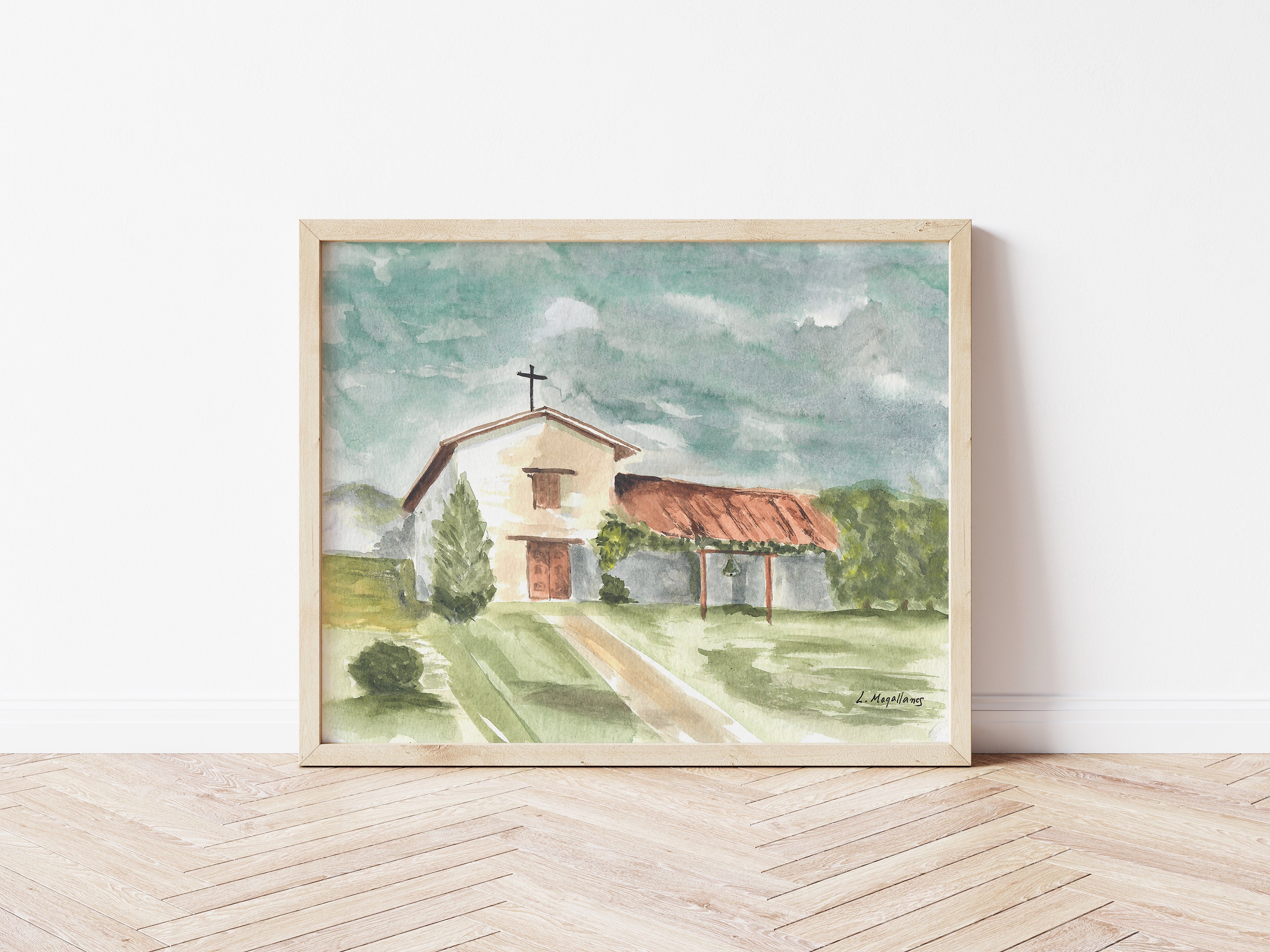 Watercolor Art | Watercolor Painting | Unframed Print | Mission Chapel ...