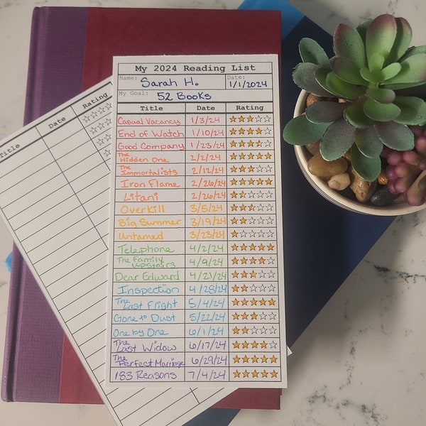2024 Reading List Bookmark - Etsy