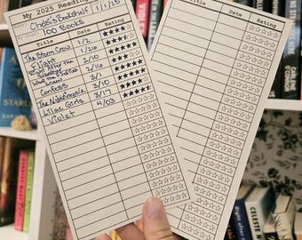 Reading List Bookmark | Library Card Bookmark | Vintage Library ...