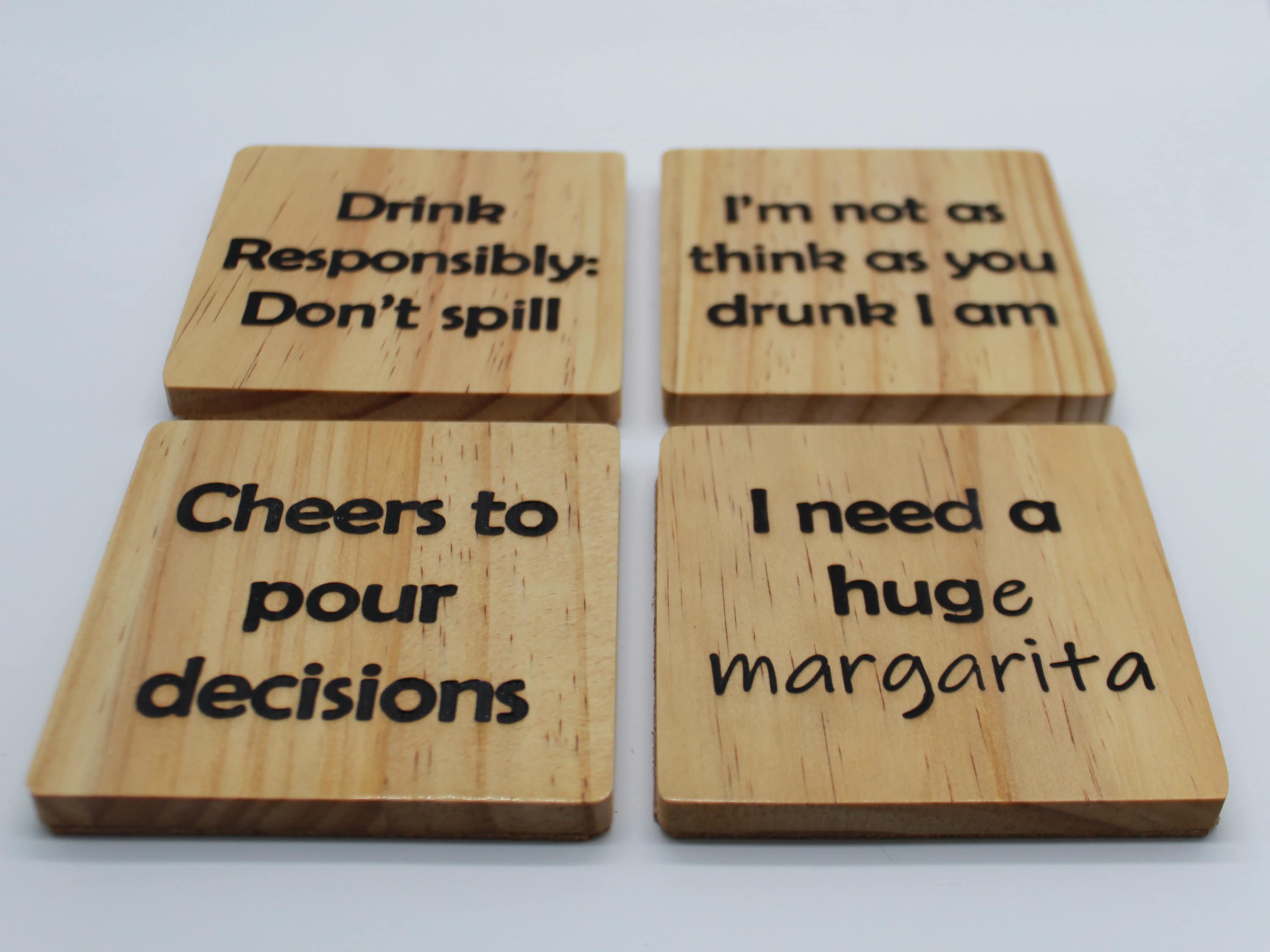 Funny Engraved Wood Coaster Set - Drinking Humor (set 1) - Etsy