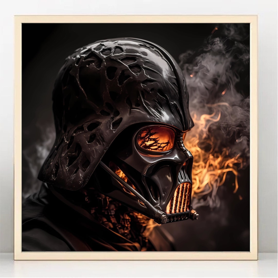 Burning Darth Vader STAR WARS Wall Art Digital Art Print for Posters ...