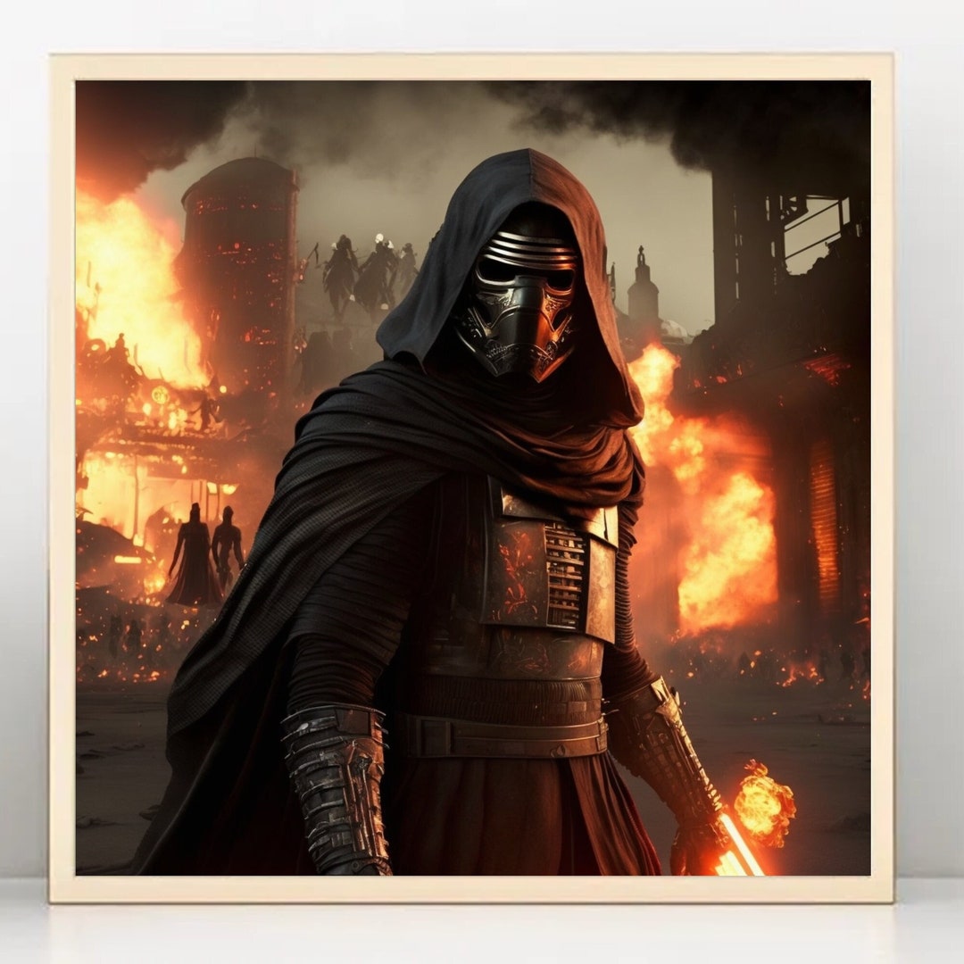 Kylo Ren STAR WARS Wall Art Digital Art Print for Posters, Wall Decor, Canvases & Picture Frames ...