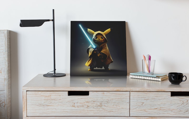 Jedi Pikachu STAR WARS Wall Art Digital Art Print for - Etsy