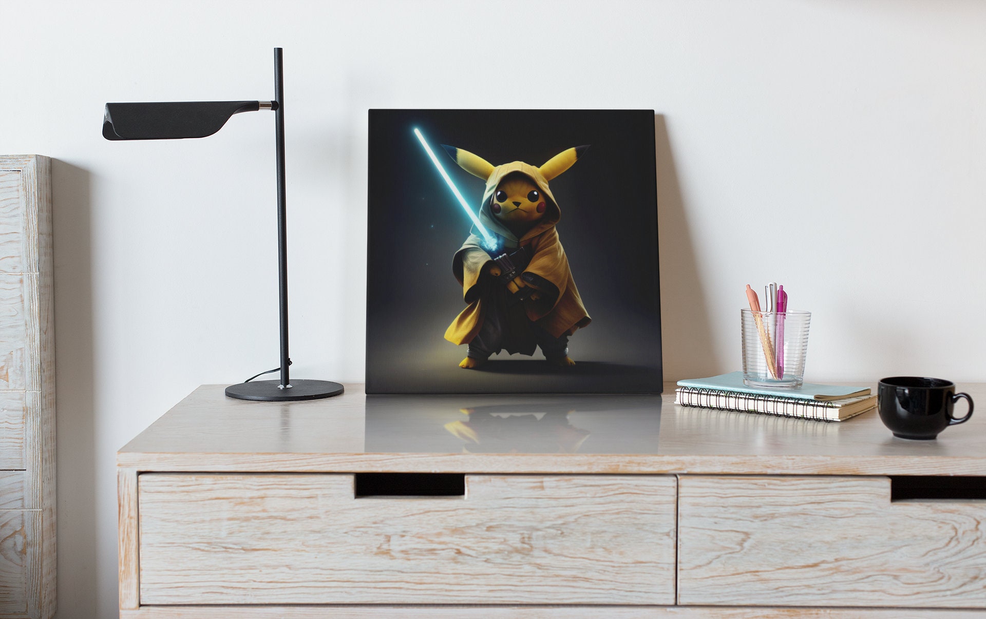 Jedi Pikachu STAR WARS Wall Art Digital Art Print for - Etsy
