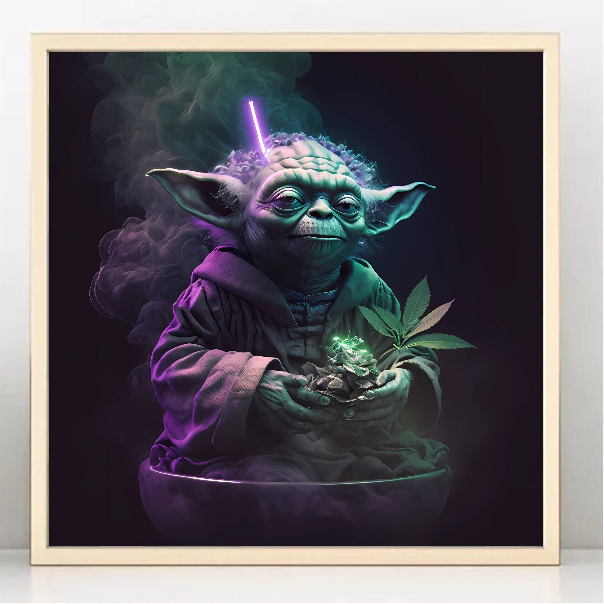 Cannabis Yoda | STAR WARS Wall Art | Digital Art Print for Posters ...
