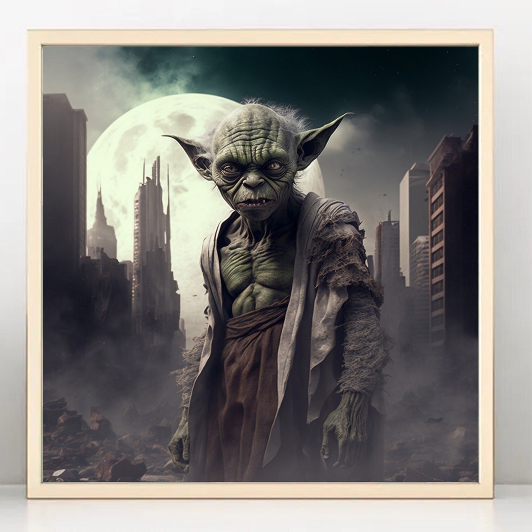 Zombie Yoda STAR WARS Wall Art Digital Art Print for Posters, Wall ...