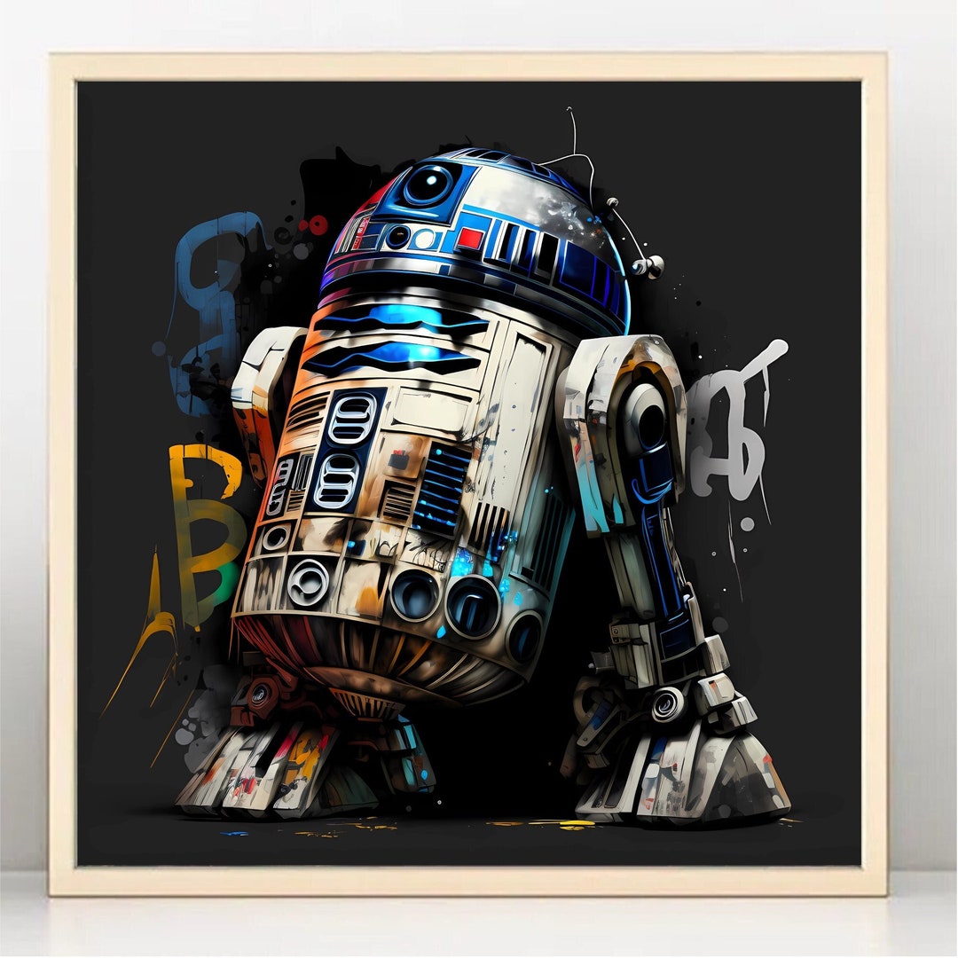 Graffiti R2 D2 STAR WARS Wall Art Digital Art Print for Posters, Wall ...