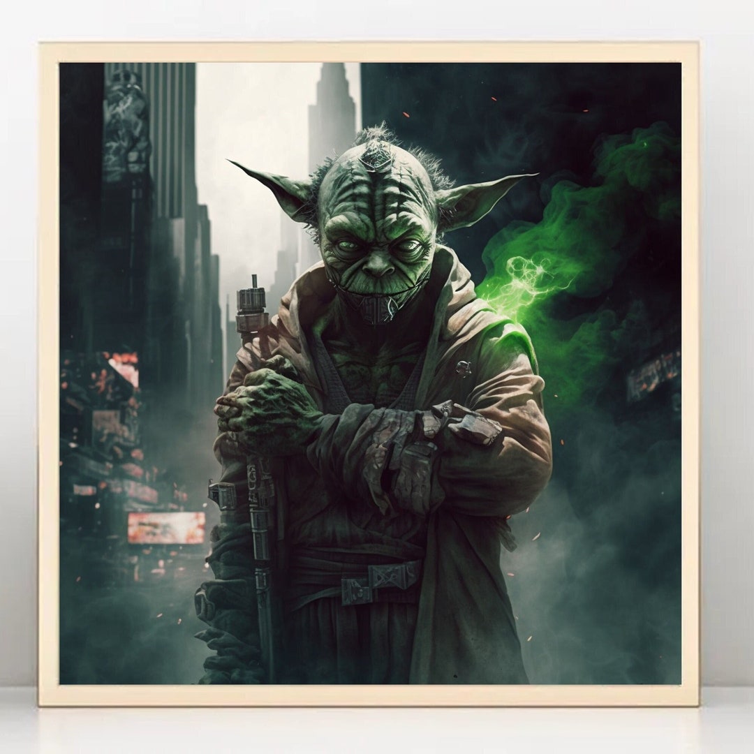 Zombie Yoda STAR WARS Wall Art Digital Art Print for Posters, Wall ...