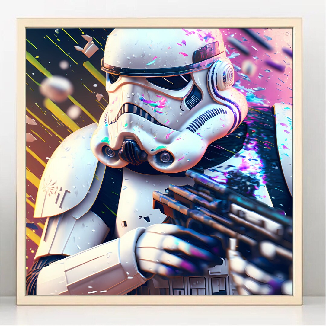 Colourful Stormtrooper STAR WARS Wall Art Digital Art - Etsy