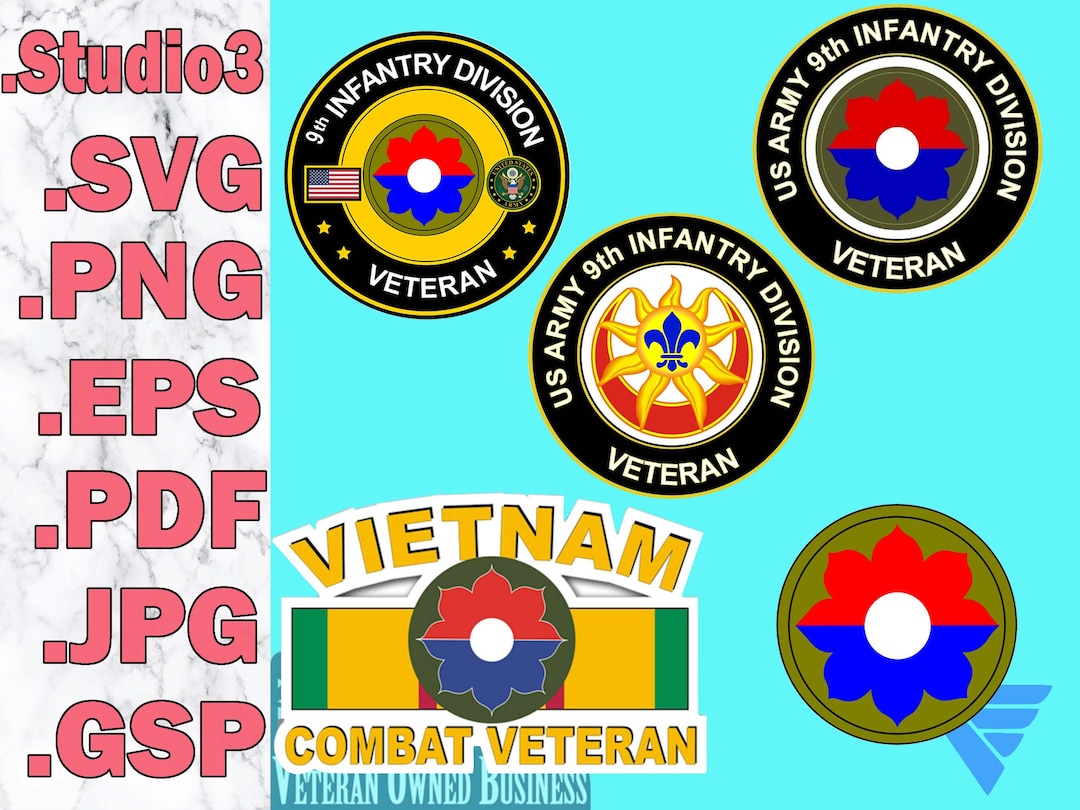 Army 9th Infantry Digital Files Studio3 Svg Png Eps Pdf Jpg Gsp Vietnam ...