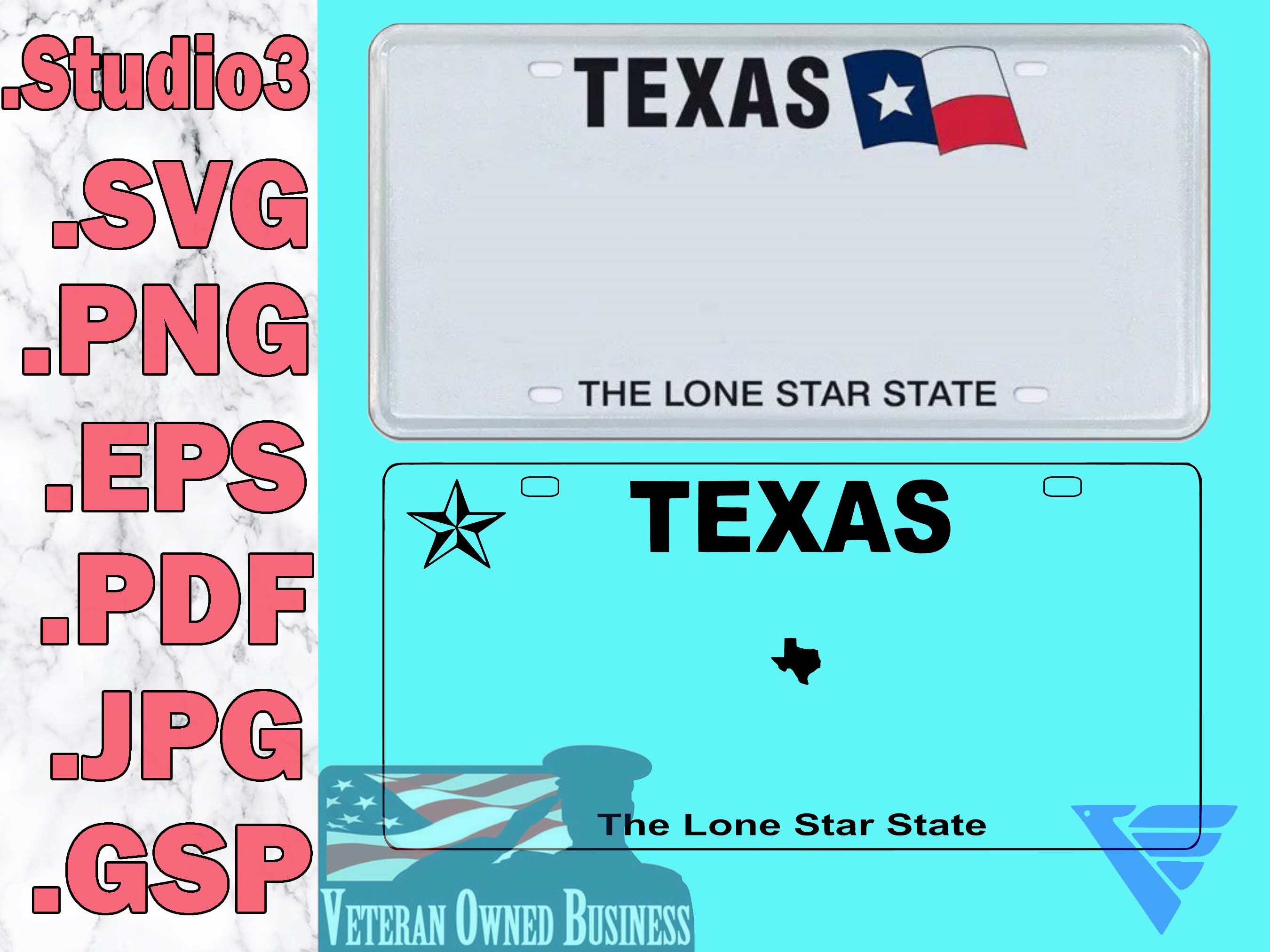 Texas License Plate Digital Files Svg Eps Png Jpg Studio3 Pdf Svg Lone ...