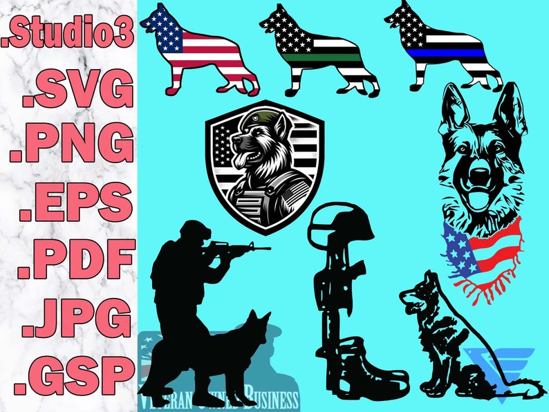 German Shepherd Digital Files Studio3 Svg Png Eps Pdf Jpg Gsp Cameo ...