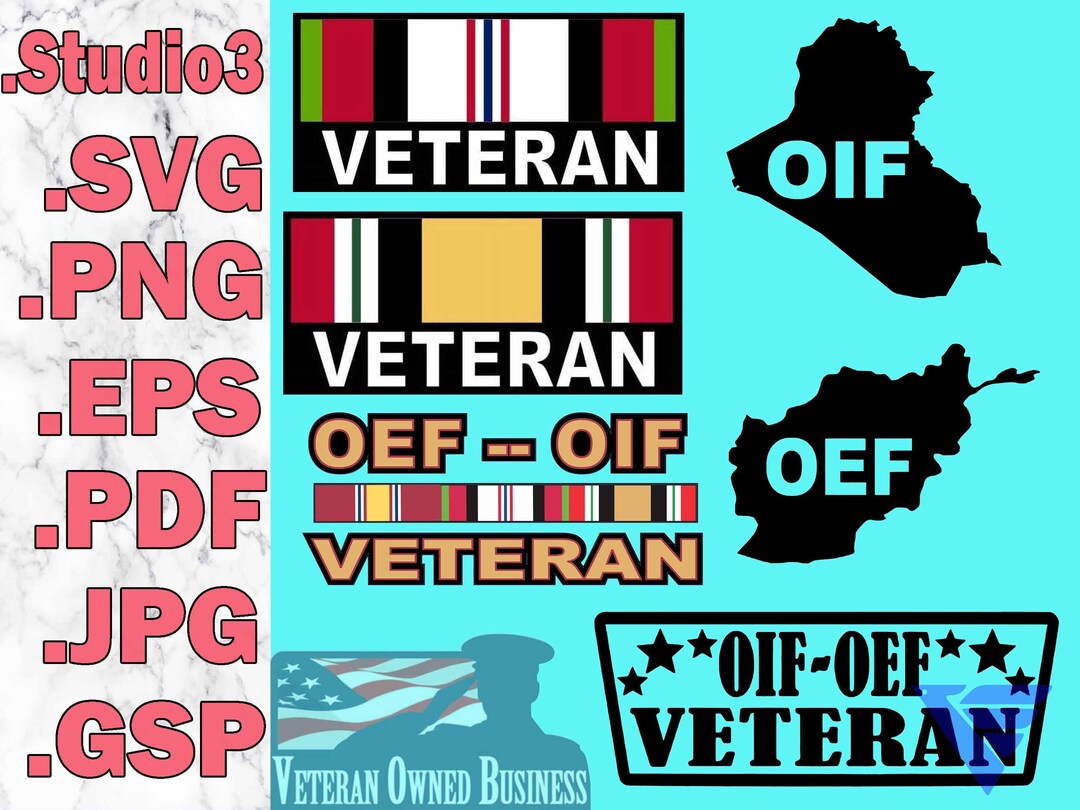 OEF OIF Veteran Digital Files Studio3 Svg Png Eps Pdf Jpg Gsp Operation ...