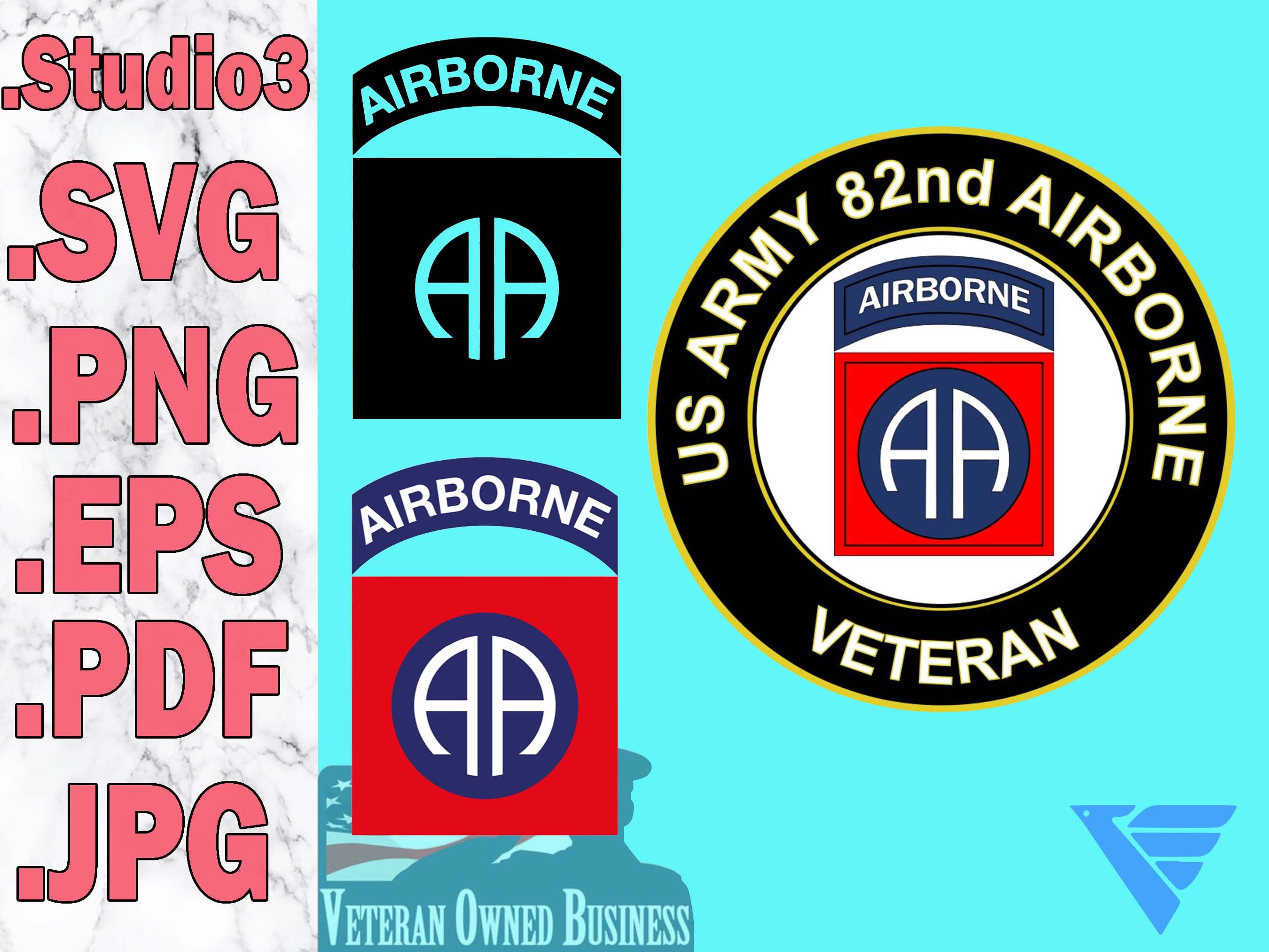 82nd Airborne Veteran Digital Files Eps Png Svg Jpg Pdf Studio3 Color ...