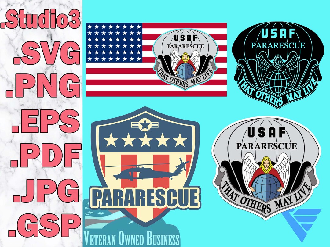 Pararescue USAF Digital Files Studio3 Svg Png Eps Pdf Jpg Gsp American ...