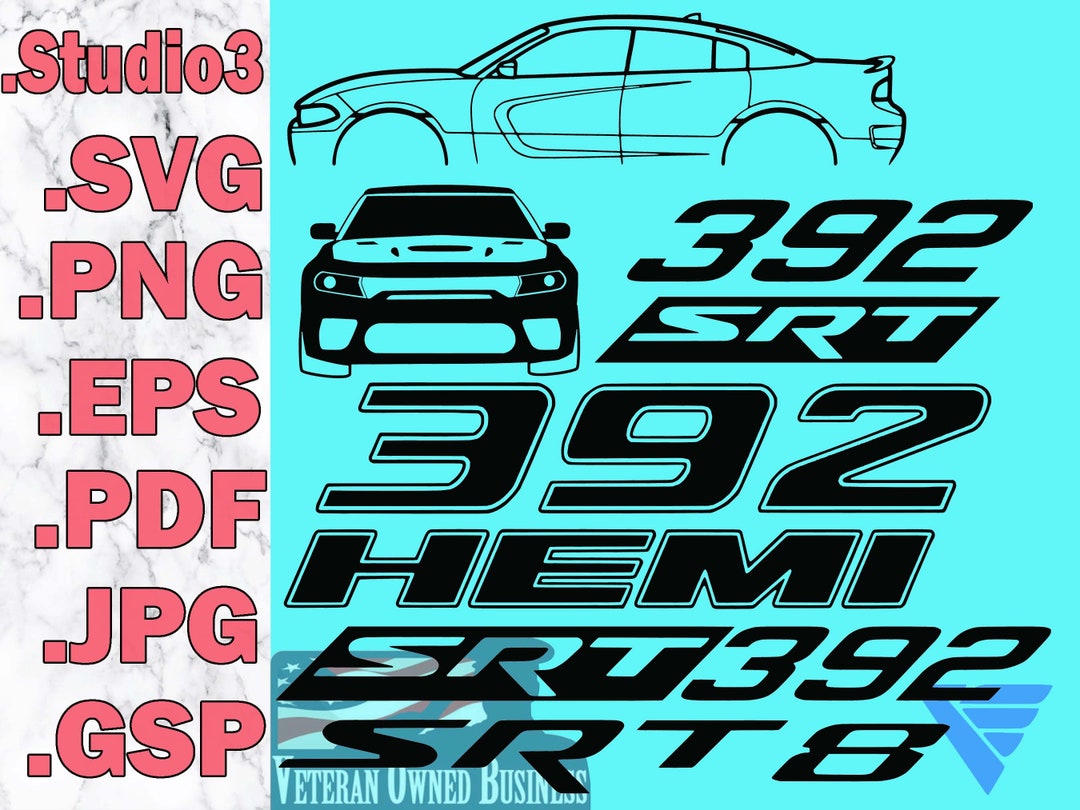 392 HEMI SRT Digital Files Studio3 Svg Png Eps Pdf Jpg Gsp Shilouette ...