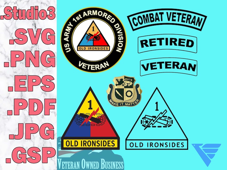 1st Armored Division Old Ironside Digital Files Studio3 Svg Png Eps Pdf ...