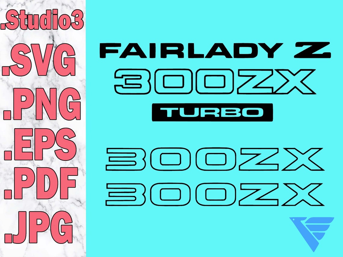 Nissan 300ZX Turbo Digital Files Svg Eps Png Pdf Jpg Studio3 Silhouette ...
