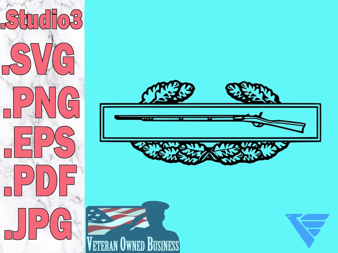 US Army CIB Metal Award Ribbon Digital File Svg Png Eps Jpg Pdf Studio3 ...