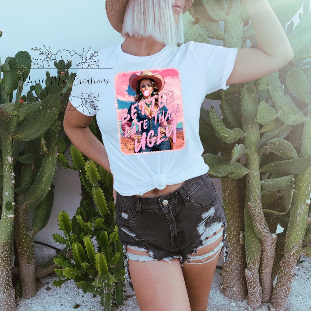 Better Late Than Ugly Oversized T-shirts, Boho Hippie Graphic Tee, Can ...