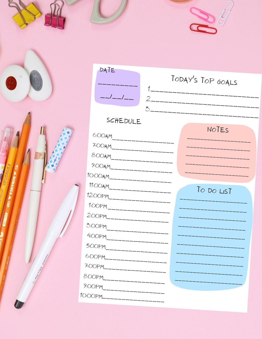 Daily Schedule Simple Schedule Task List To-do List Daily - Etsy