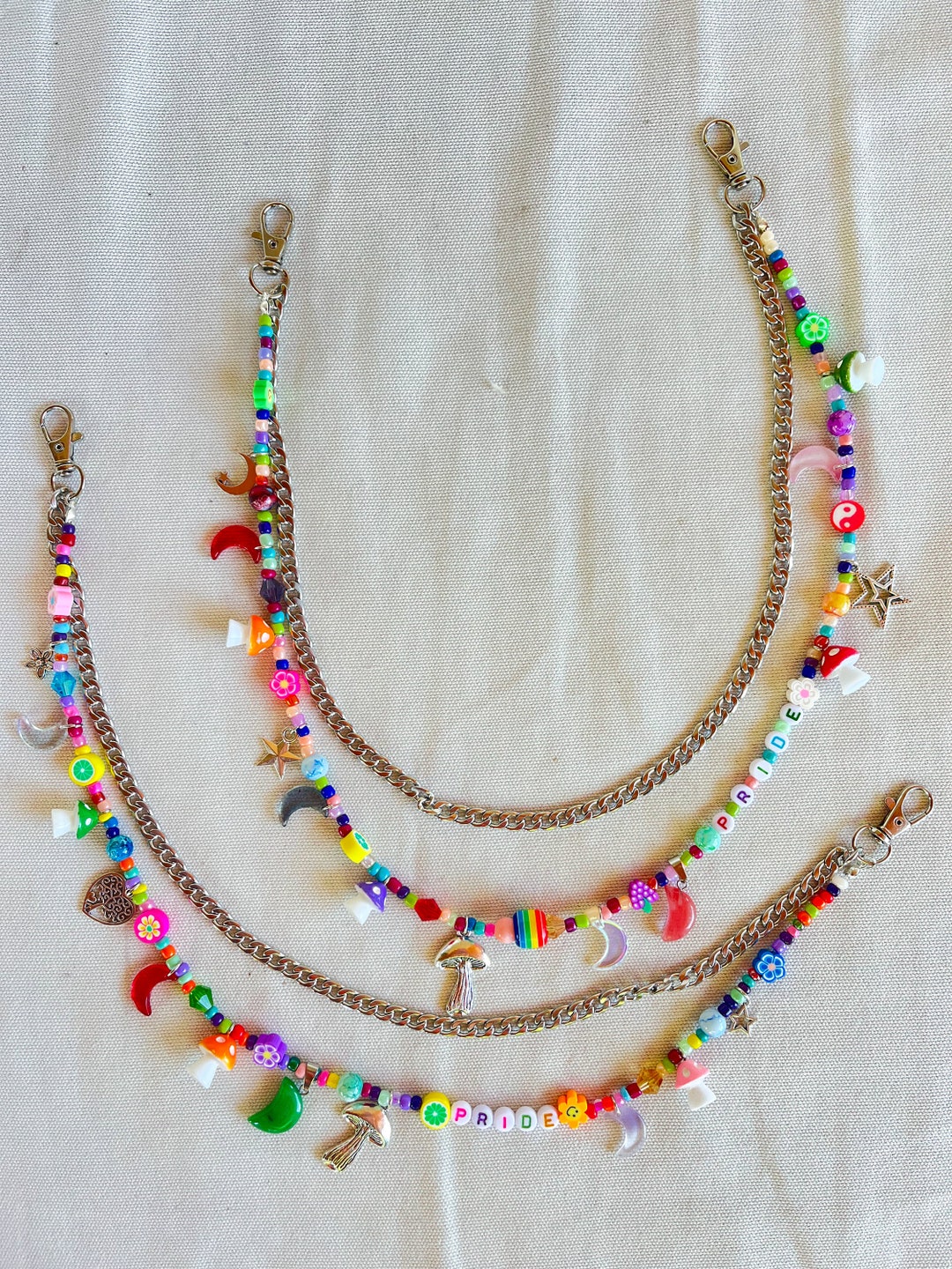 PRIDE Limited Edition Drop Chain, Chain and Bead Belt, Festival Fashion ...