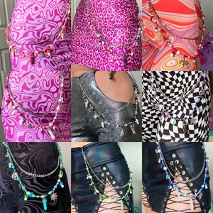 Trippy Dreams Drop Chain, Chain and Bead Belt, Festival Fashion - Etsy
