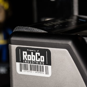 Fallout Robco Industries Asset Tag Sticker Metal Foil Decal for ...