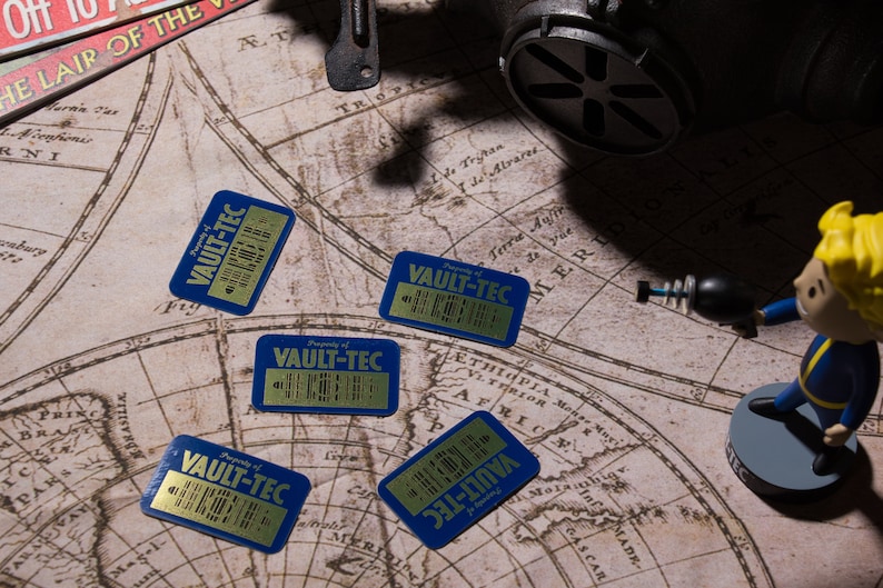 Fallout Vault-tec Asset Tag Gold Foil Barcode Sticker for - Etsy