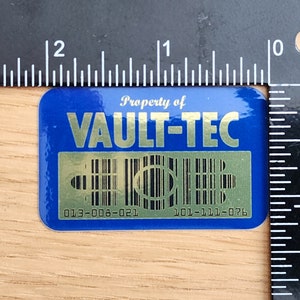 Fallout Vault-tec Asset Tag Gold Foil Barcode Sticker for ...