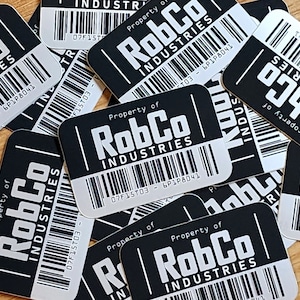 Fallout Robco Industries Asset Tag Sticker Metal Foil Decal for ...