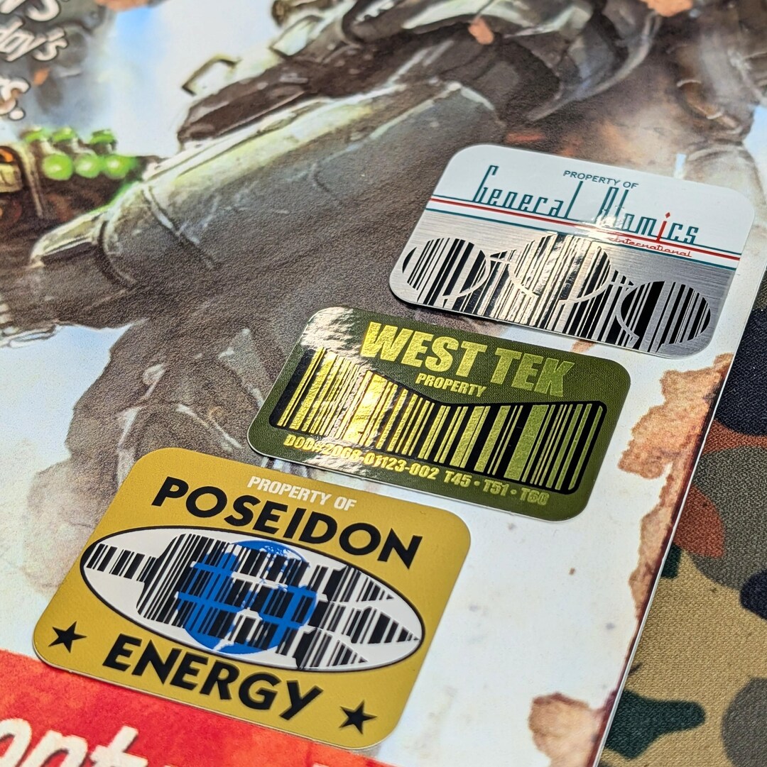 Fallout Asset Tag Sticker *series 2 Set* - General Atomics, West Tek ...