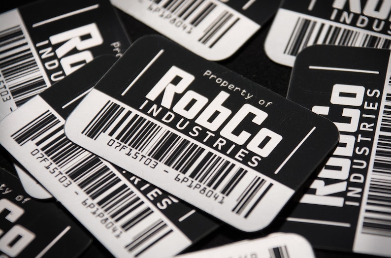 Fallout Robco Industries Asset Tag Sticker Metal Foil Decal - Etsy