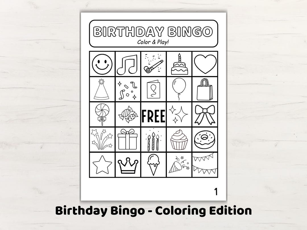 Birthday Bingo Game for Kids. Printable Birthday Party Activity ...