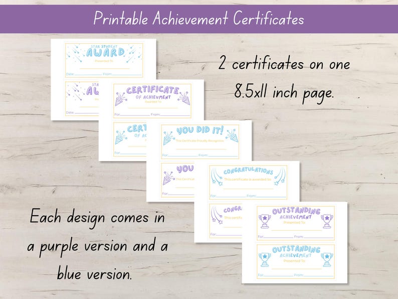 Editable Classroom Achievement Certificates | Printable Student Awards ...